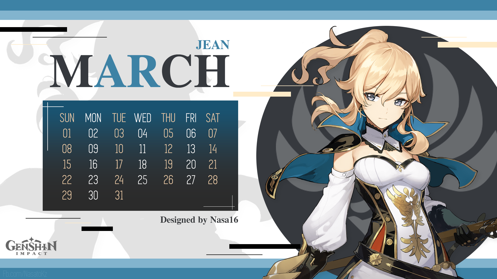 [FAN EDIT] Pc and Phone Calendar MARCH 2020 Genshin Impact | HoYoLAB