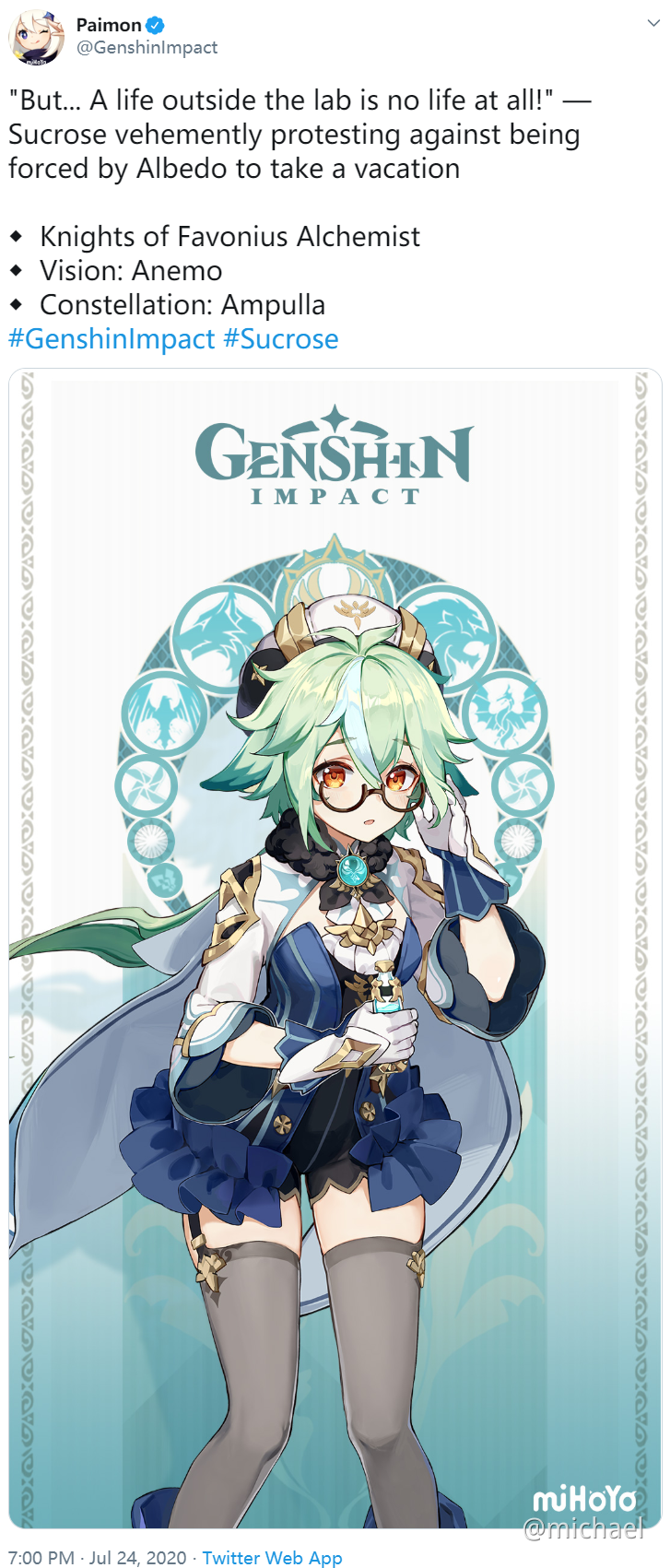 New character Sucrose Skills Showcase Genshin Impact | HoYoLAB