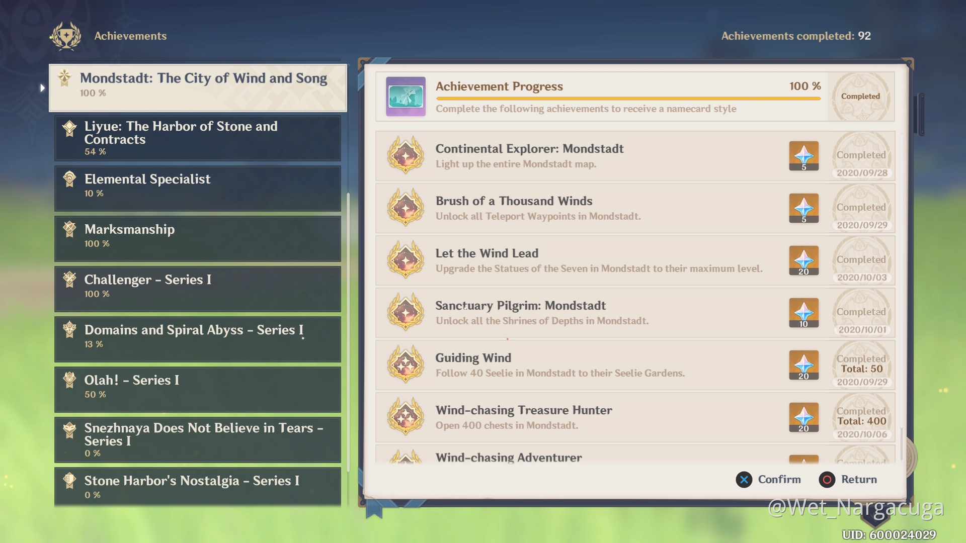 I completed all Mondstadt challenges! Genshin Impact | HoYoLAB