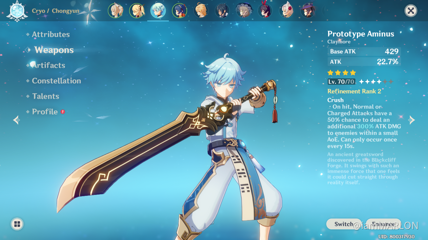 CHONGYUN BUILD | MY MAIN DPS Genshin Impact | HoYoLAB