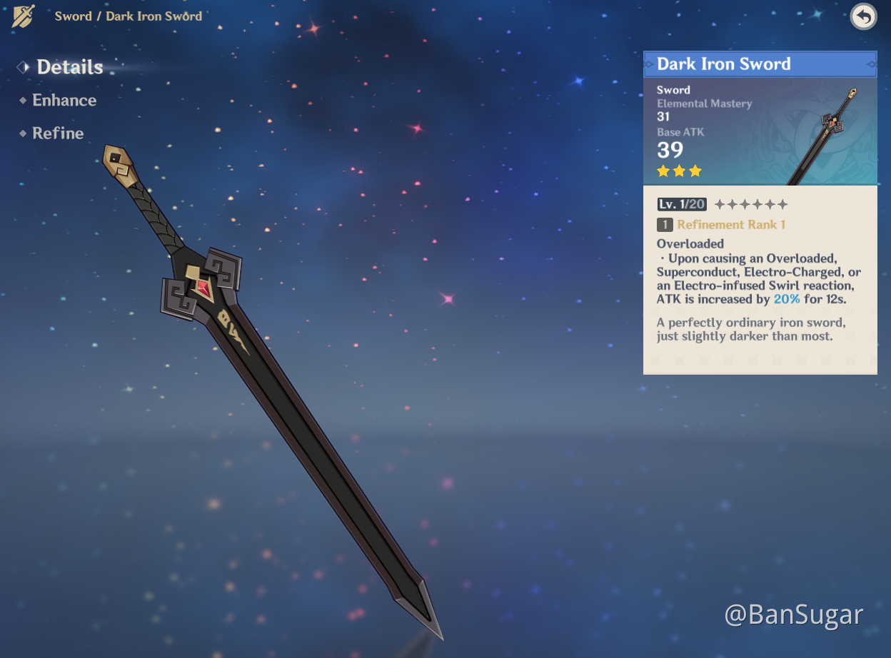 [Guide]"Dark Iron Sword" Currently the ONLY ONE sword in Genshin ...