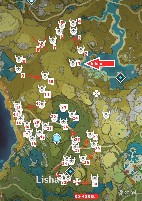 My little daily farming route Genshin Impact | HoYoLAB