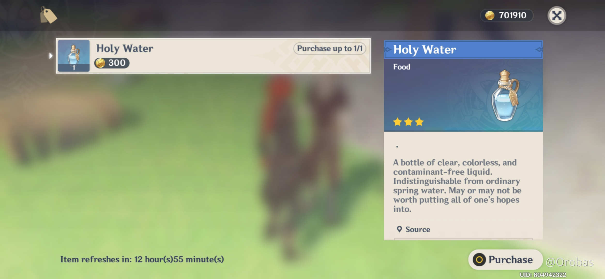 About The HOLY WATER That You Can Buy Genshin Impact | HoYoLAB