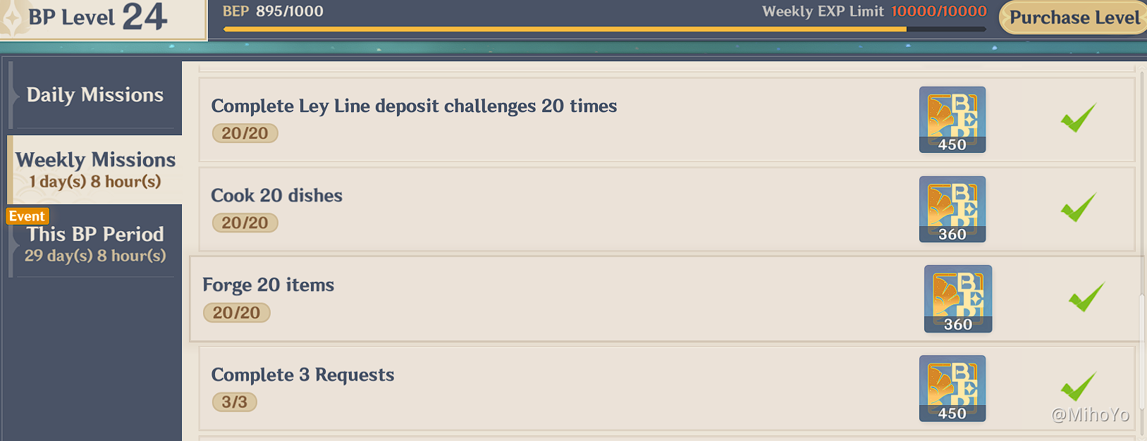 I reached the limit for BP points for the first time Genshin Impact | HoYoLAB