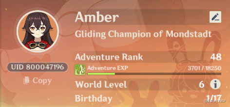 Finally, Amber's Namecard! Genshin Impact | HoYoLAB