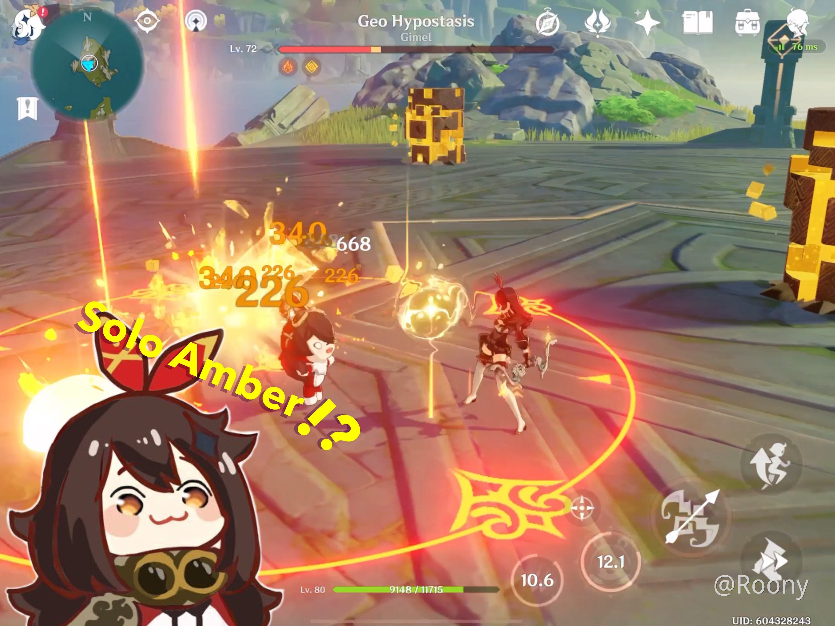 Amber Can Beat A Pyro Plant & Geo Cube! :D Genshin Impact | HoYoLAB