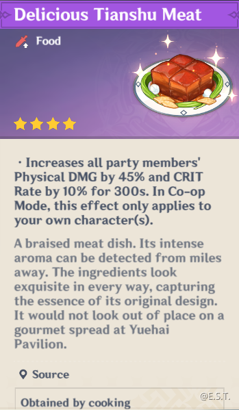 Delicious Tianshu Meat Liyue Genshin Impact | HoYoLAB