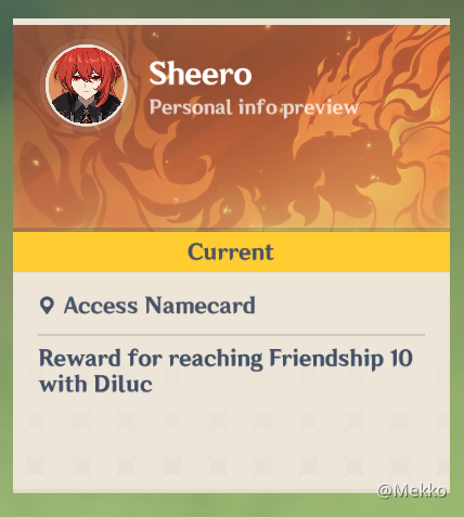 Reaching Friendship 10 with Diluc (Namecard; Diluc - Flames) Genshin ...