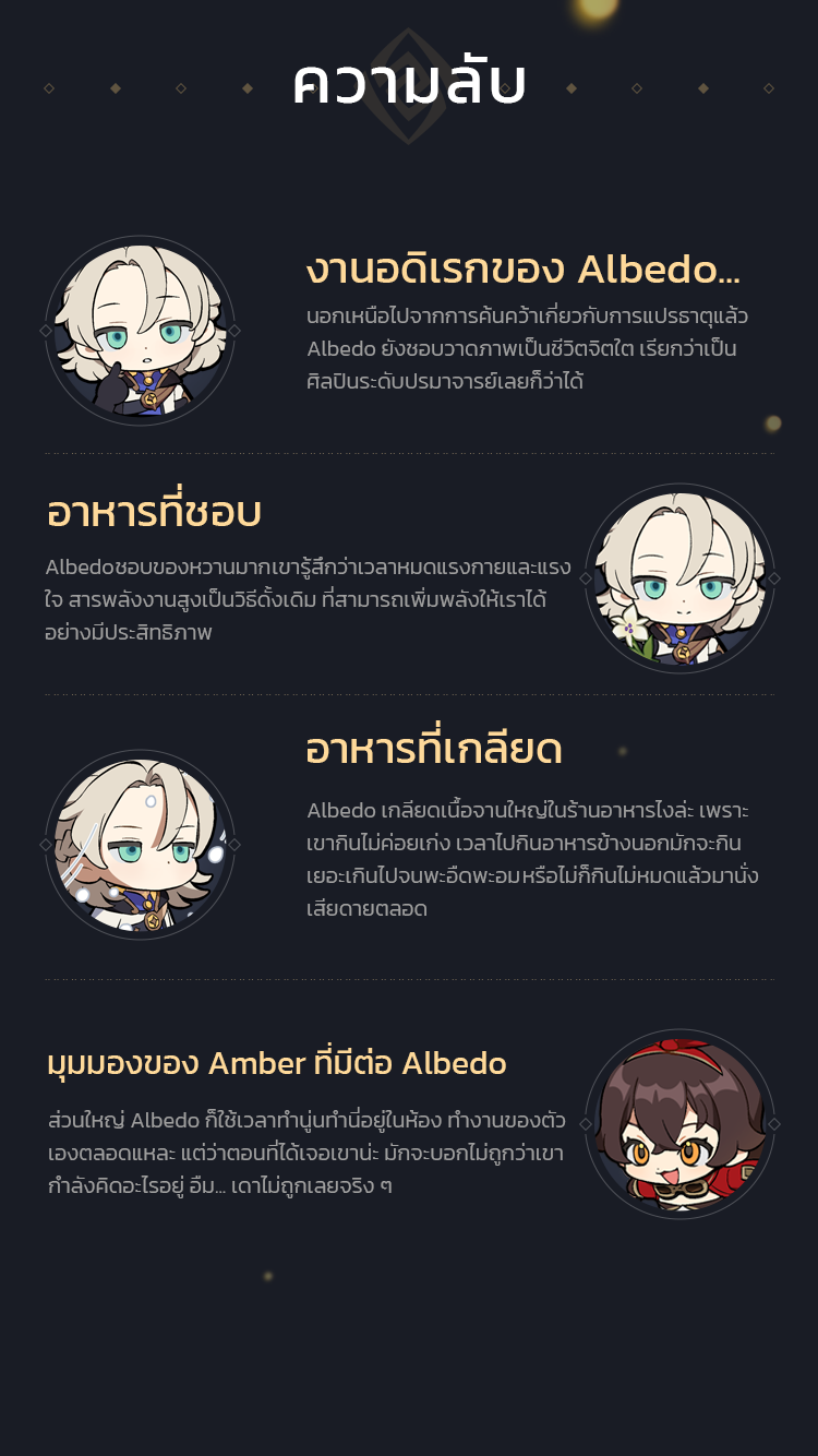 หัวหน้านักเล่นแร่แปรธาตุแห่งกองอัศวิน Favonius — "Kriedeprinz" Albedo Genshin Impact | HoYoLAB