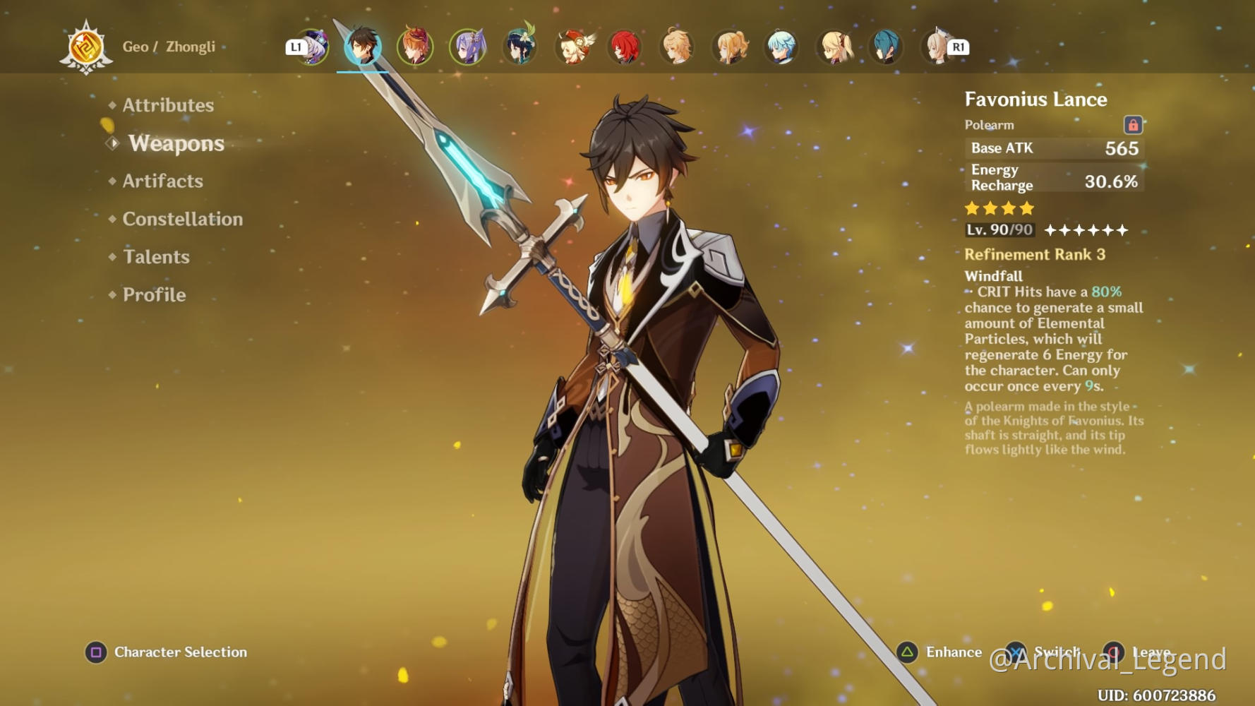 My Zhongli build for comparison Genshin Impact | HoYoLAB