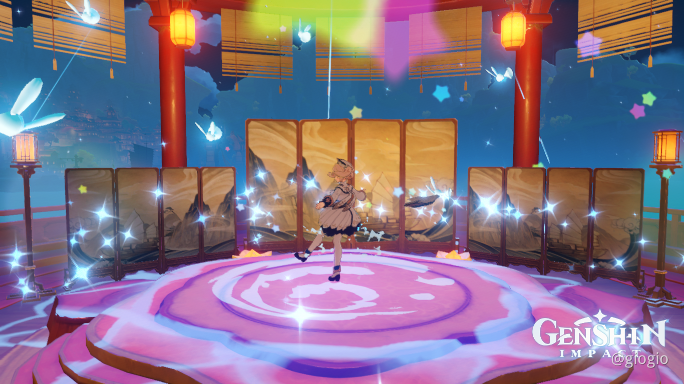 Characters doing their thing on stage Genshin Impact | HoYoLAB