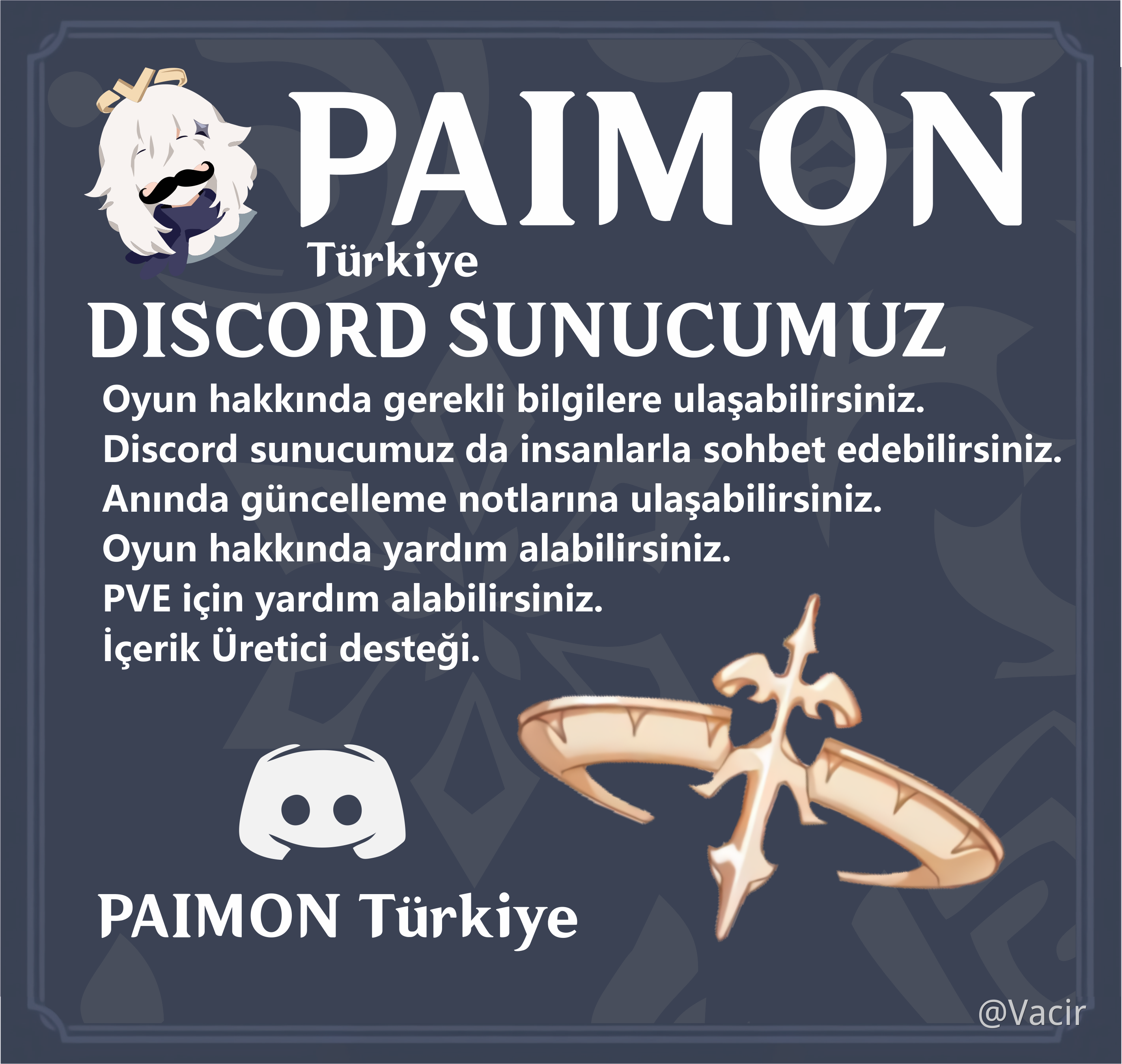 PAIMON Türkiye Dıscord sunucumuz açılmıştır İsteyen herkes davetlidir ...