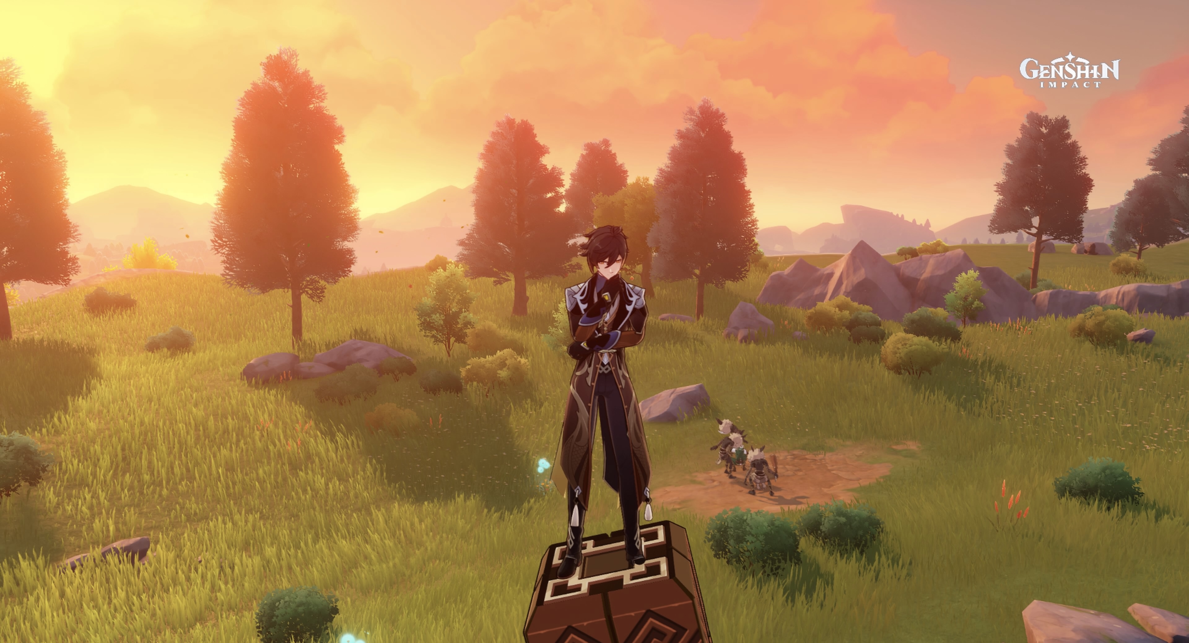 Geo Lord enjoying the beautiful sunset of Monstad Genshin Impact | HoYoLAB