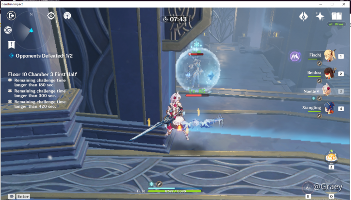 Spiral Abyss F10 - C3 - First Half: Cryo Cicin Mage Teleporting Outside ...