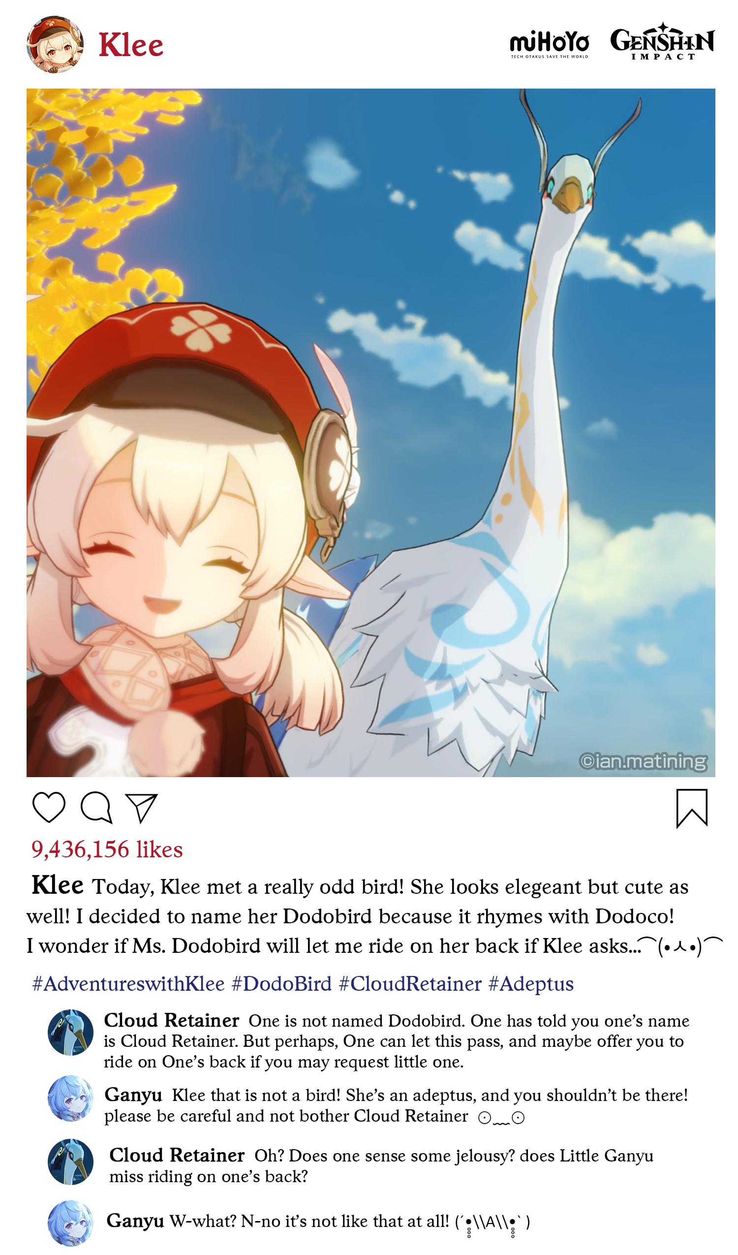 Adventures with Klee | Cloud Retainer Genshin Impact | HoYoLAB