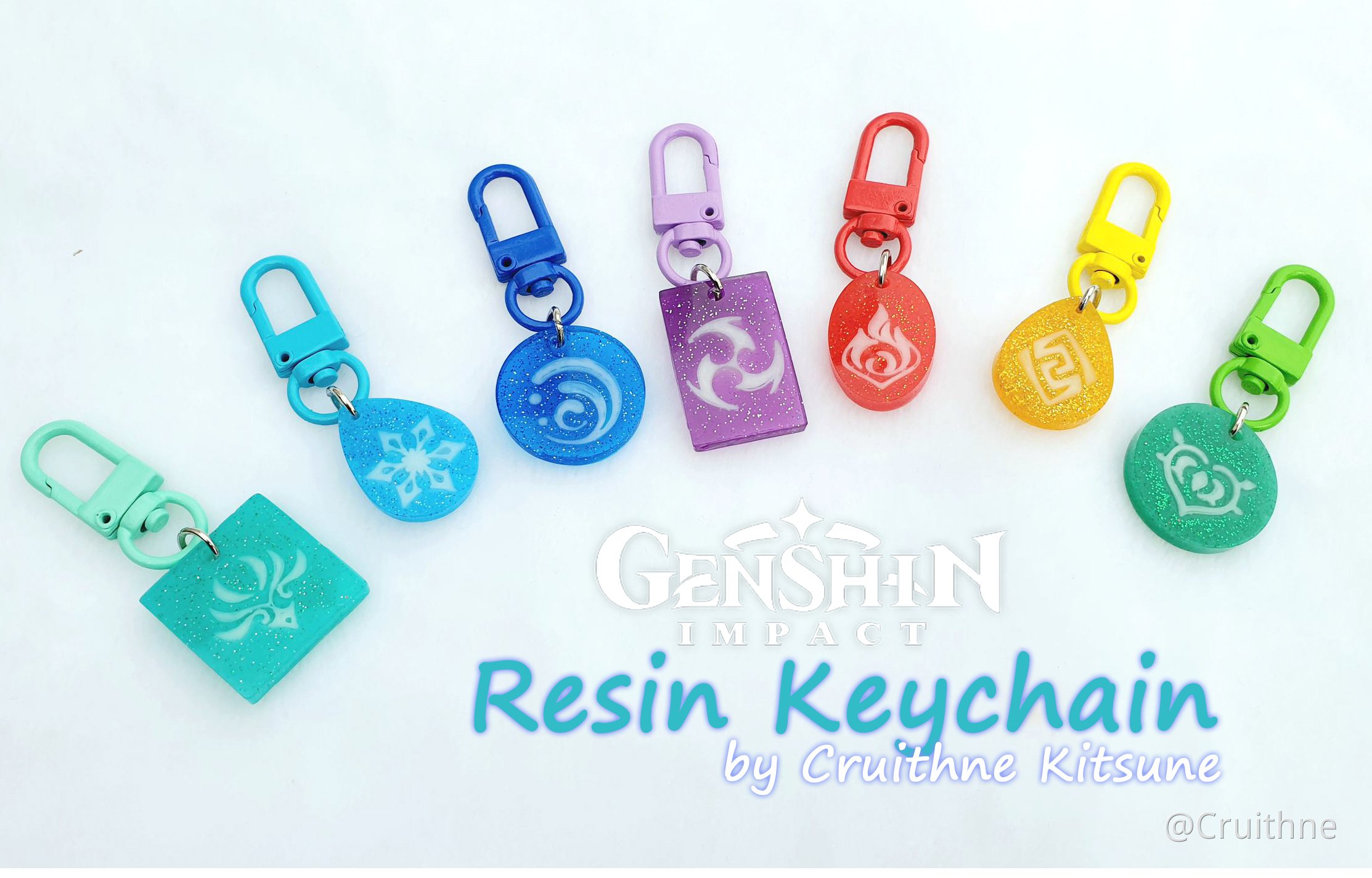 I made a set of resin keychains~ | Genshin Impact | HoYoLAB