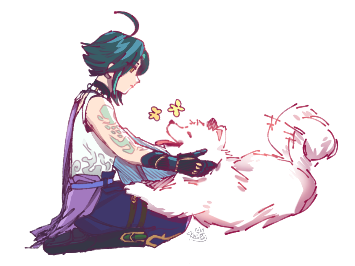 Xiao and dog Genshin Impact | HoYoLAB