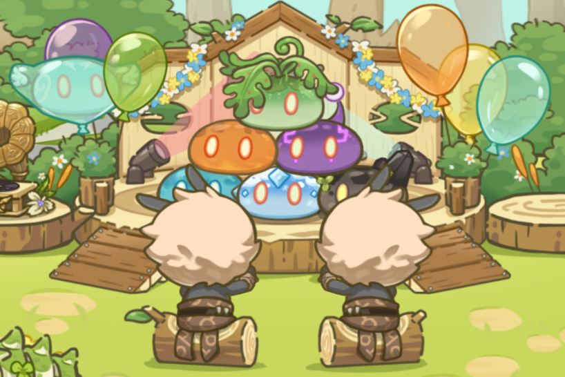 A slime pyramid! (ft. anemo slime in a balloon) Genshin Impact | HoYoLAB