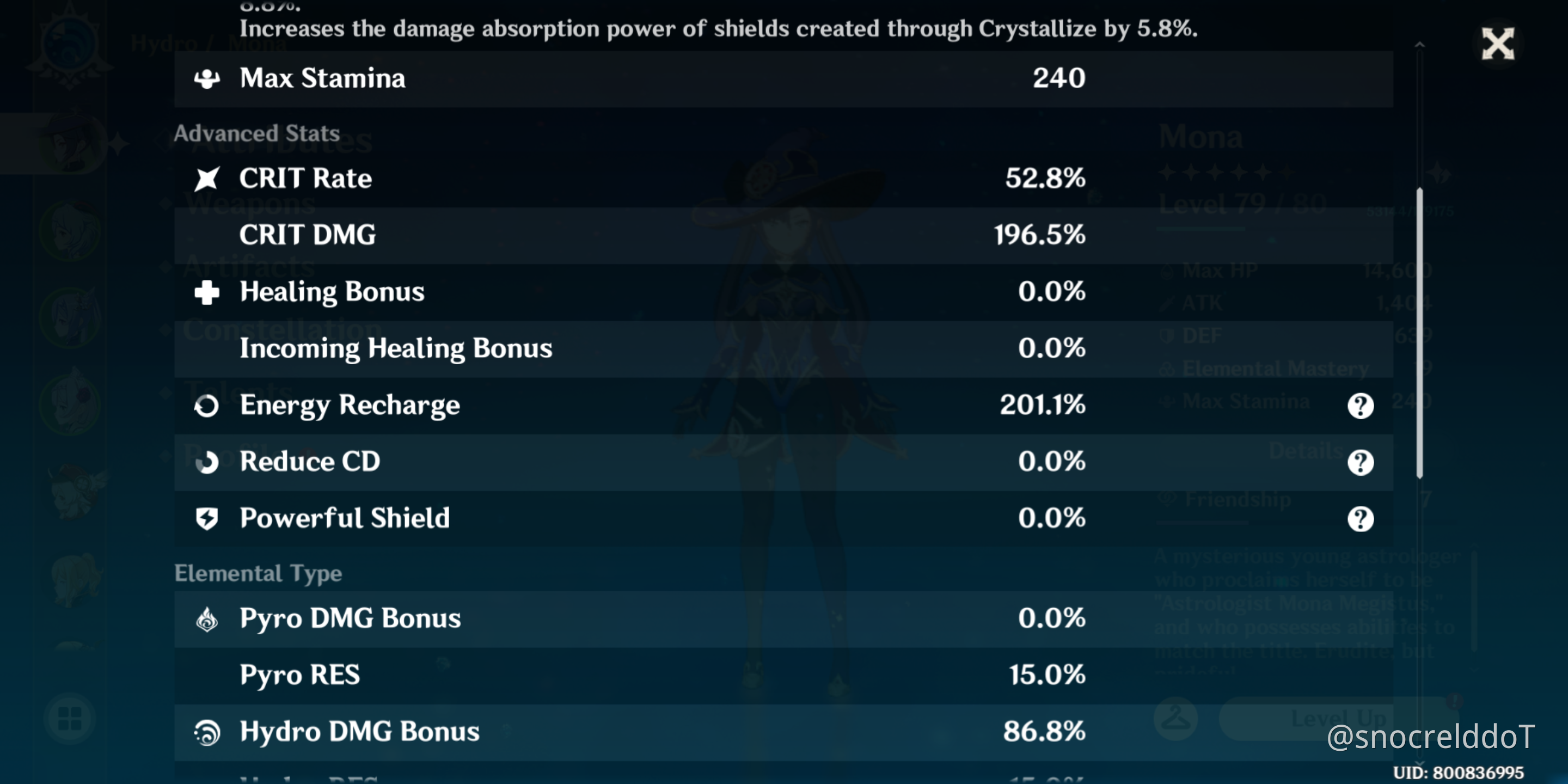 Mona Stats Opinion Genshin Impact | HoYoLAB