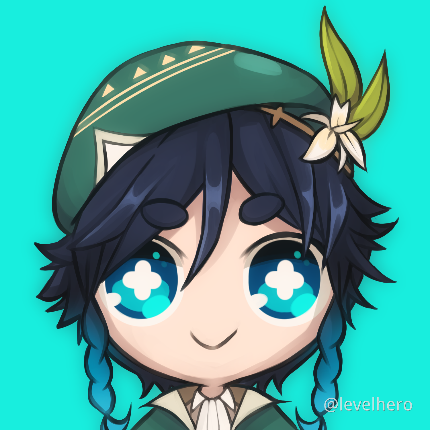 Matching icons of the anemo characters (Jean, Sucrose, Venti & Xiao ...