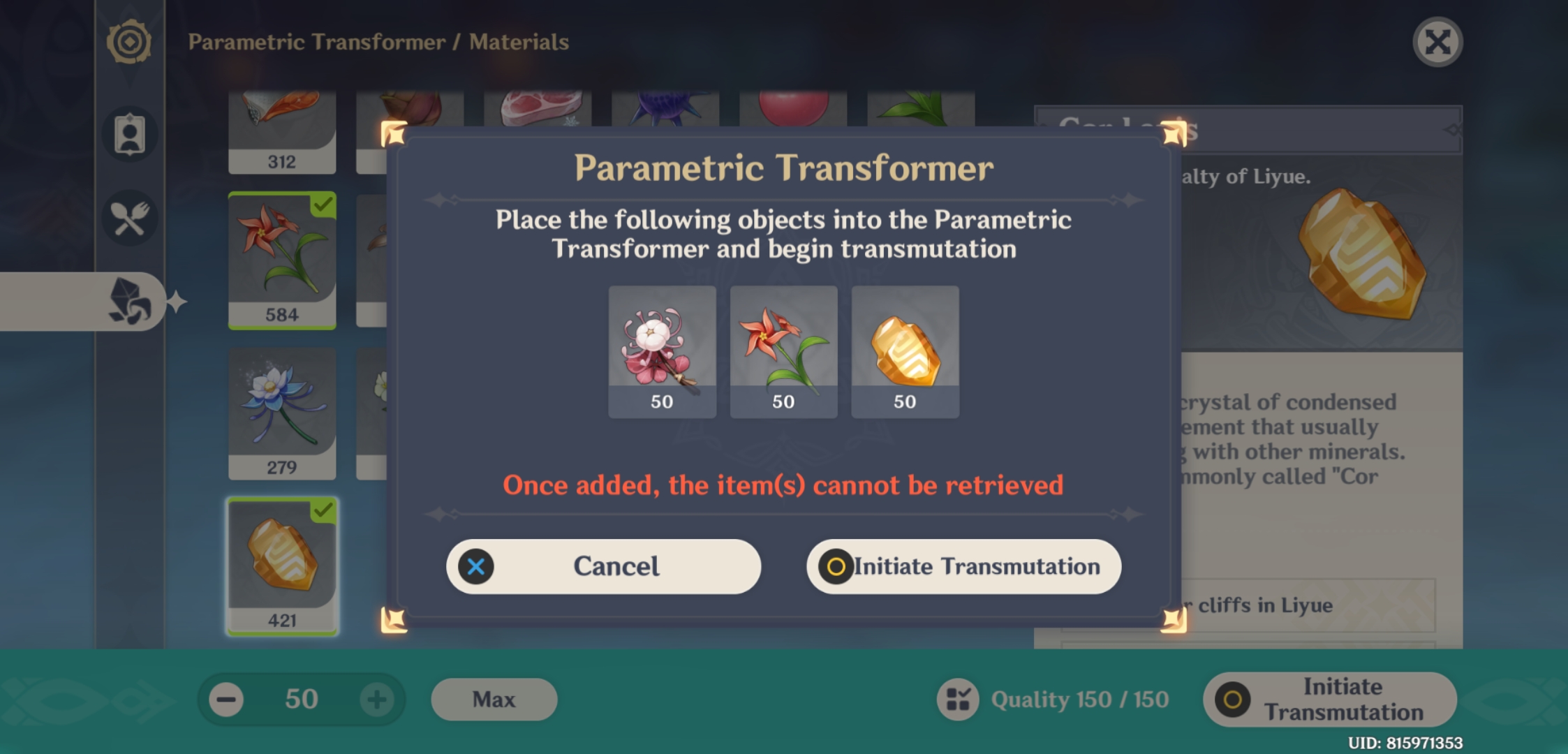 First Transmutation Genshin Impact | HoYoLAB