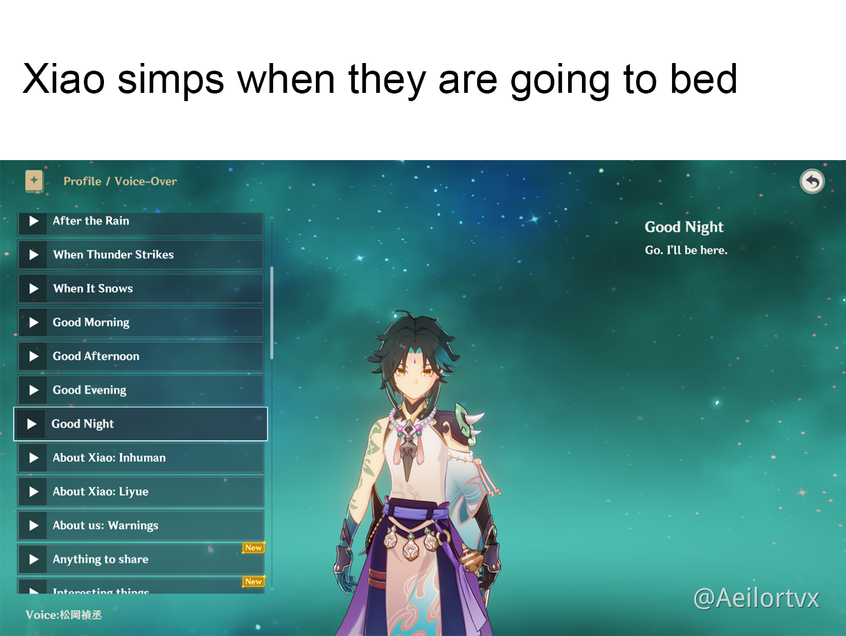Goodnight Xiao Genshin Impact | HoYoLAB