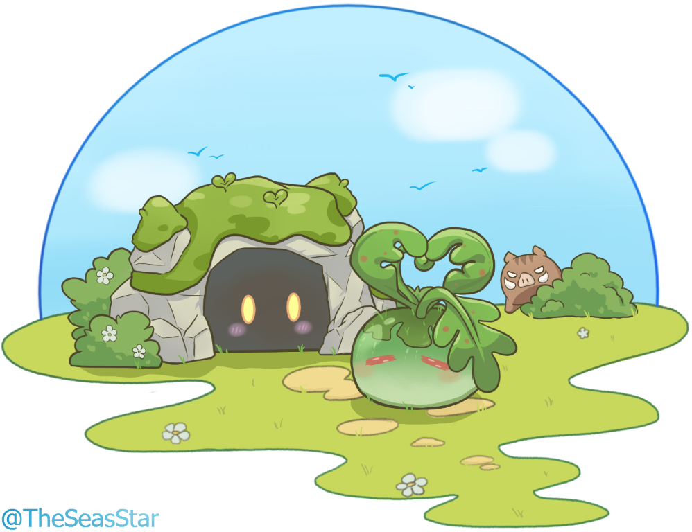 A geo slime and dendro slime just chilling 💚 Genshin Impact | HoYoLAB