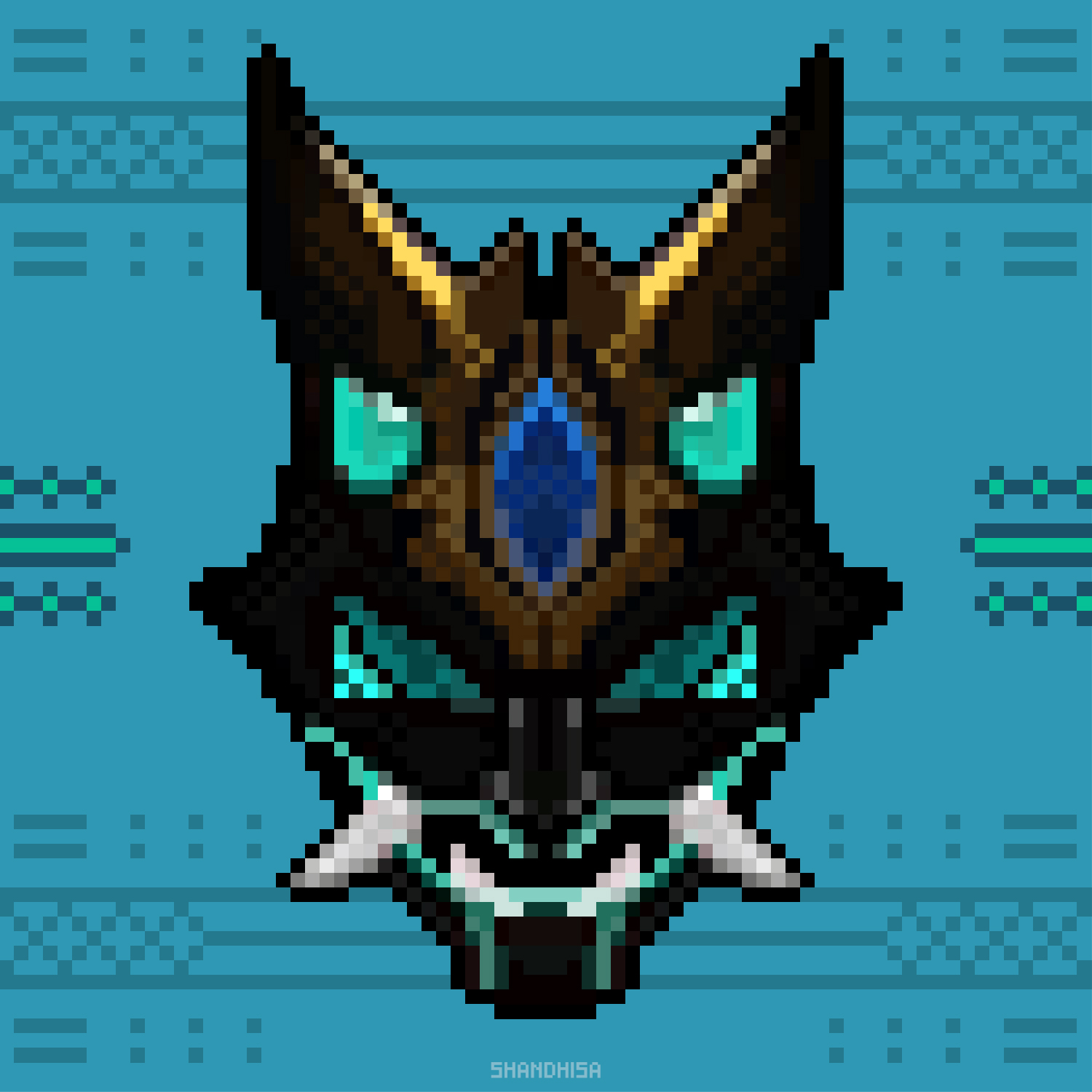 Pixel Art - Xiao's Mask Genshin Impact | HoYoLAB