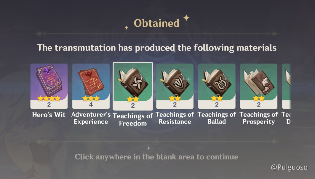 [DISCUSSION] Transmutation Rewards Genshin Impact | HoYoLAB