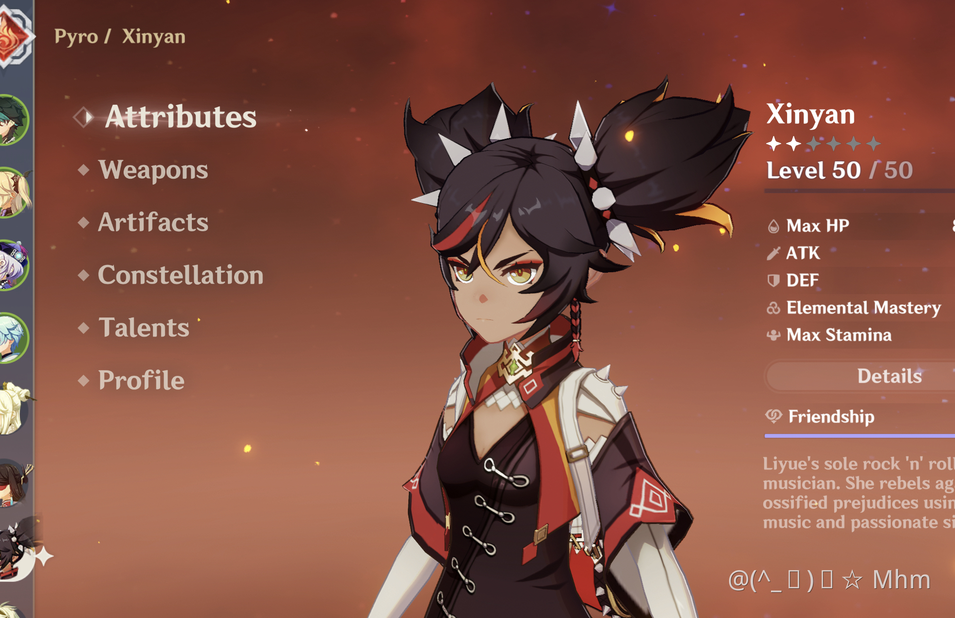 Xinyan’s hair kinda looks like a flaming flower stamen Genshin Impact ...