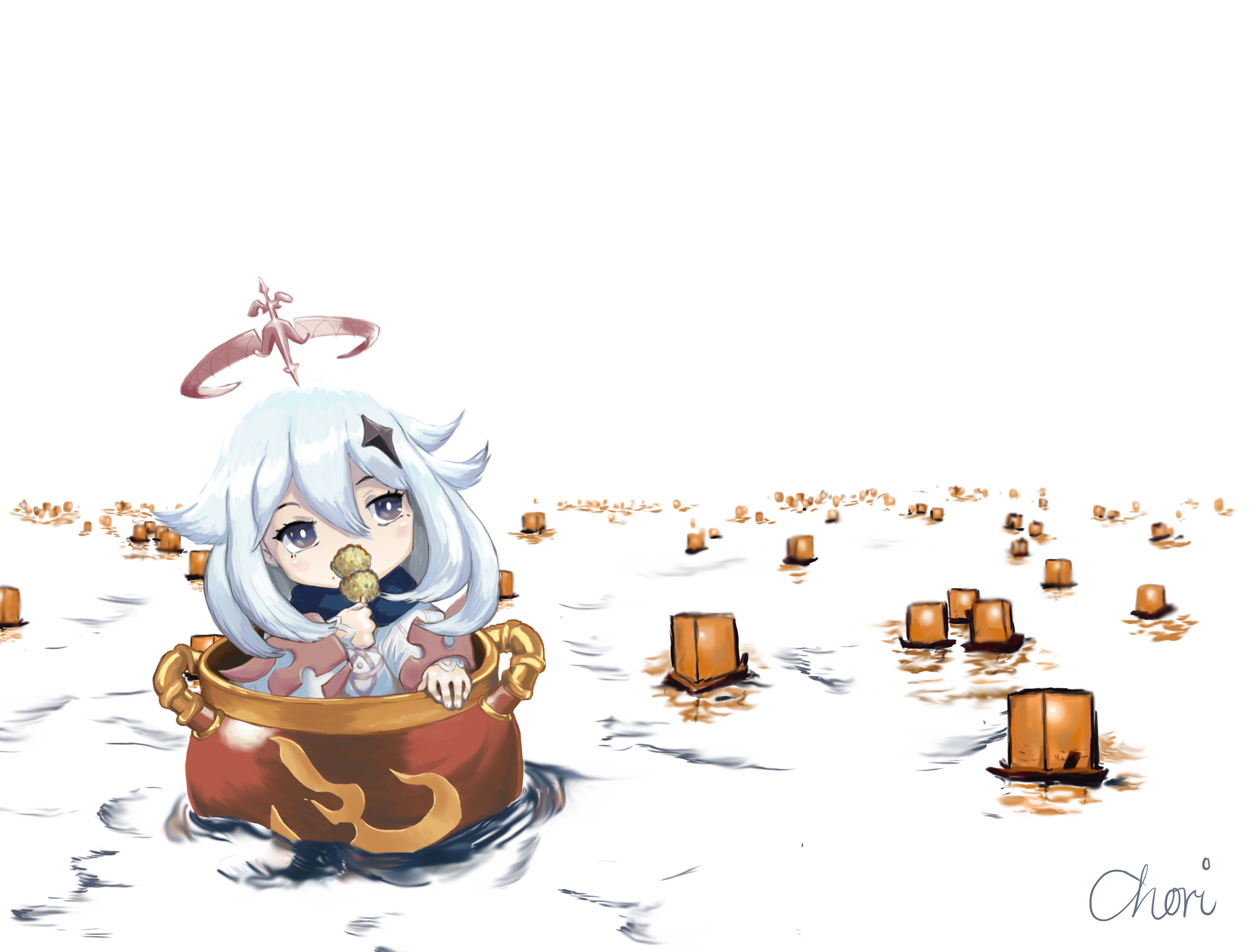 A Sea of Lights - Paimon Afloat Genshin Impact | HoYoLAB