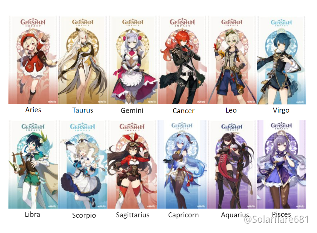 Genshin Character Zodiac Genshin Impact HoYoLAB