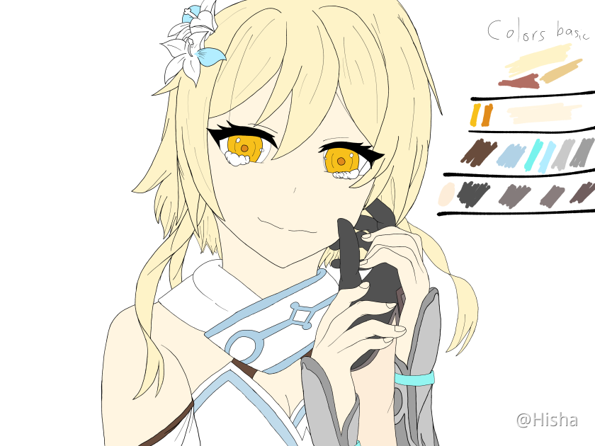 Lumine Basic Drawing/Coloring Process (Kinda) Genshin Impact | HoYoLAB