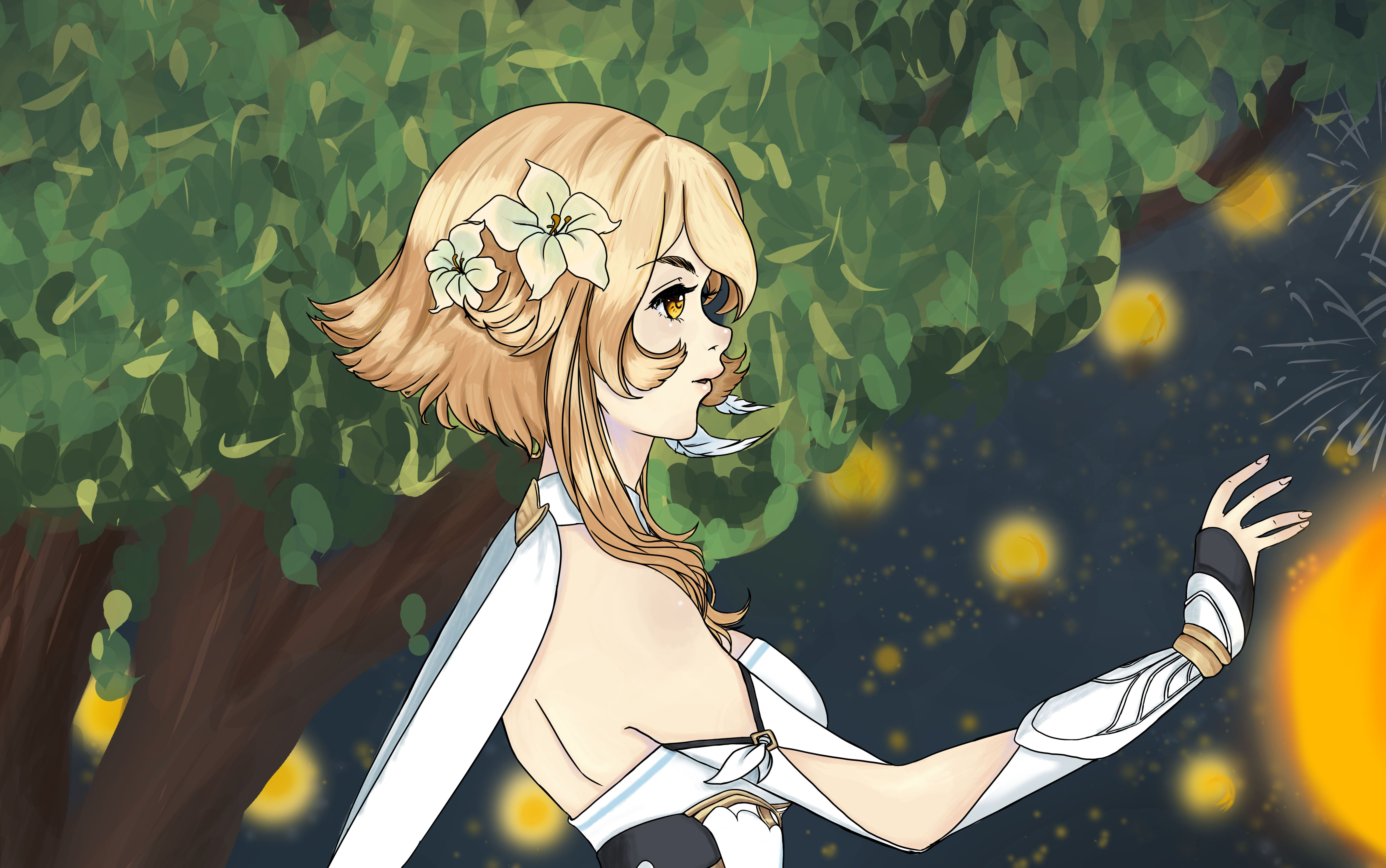 Un mar de luces: Una linterna para Lumine de Aether Genshin Impact ...