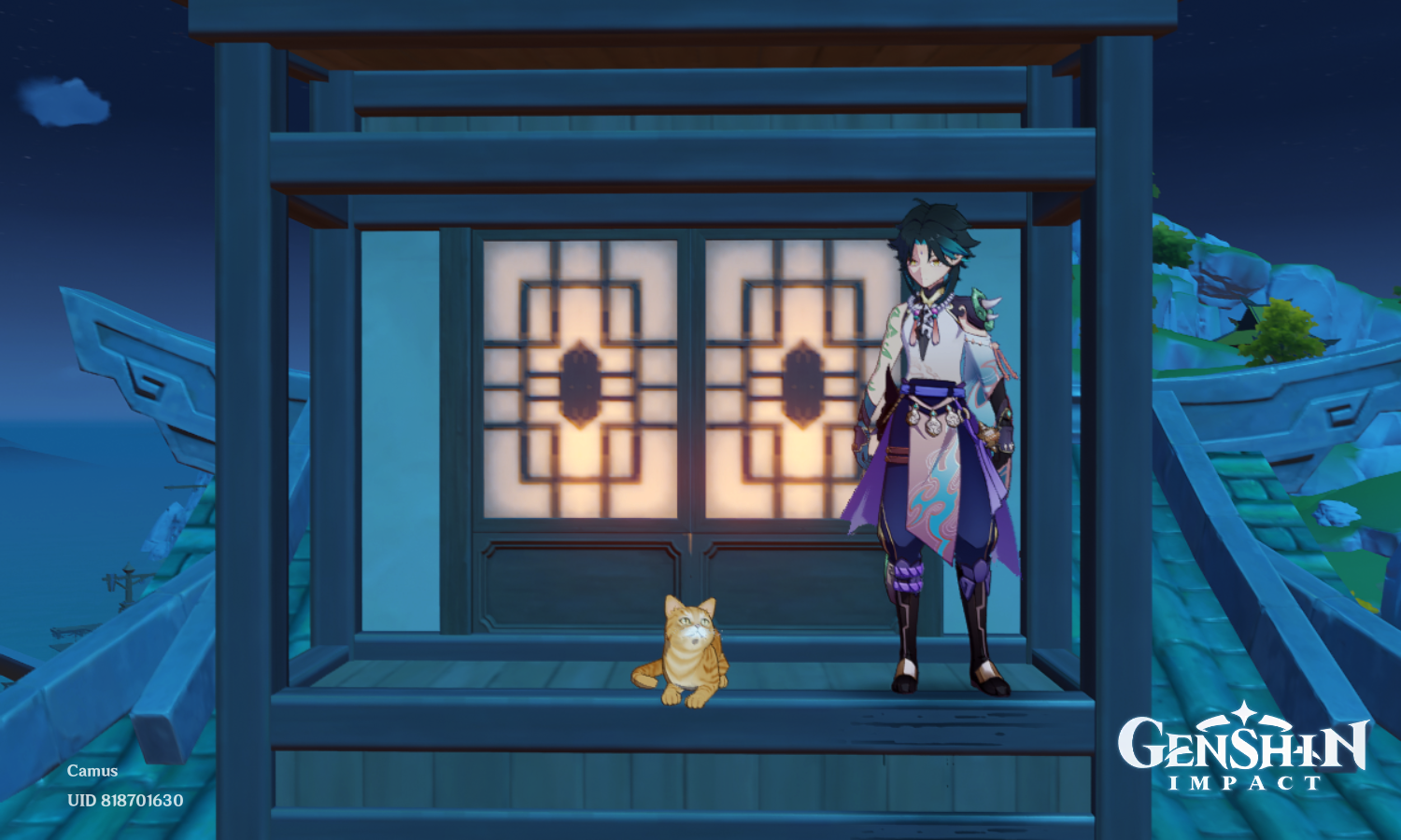 Xiao with cat Genshin Impact | HoYoLAB