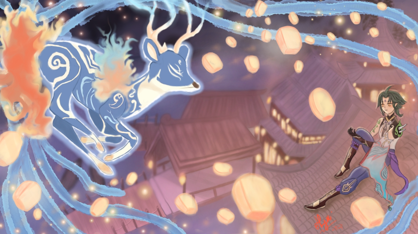 A Sea Of Lights - The Deer Who Can Grant a Wishes Genshin Impact | HoYoLAB