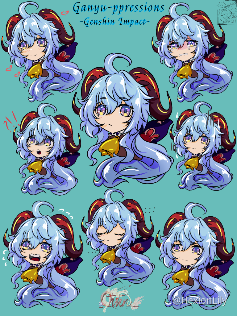 Ganyu chibi expressions Genshin Impact | HoYoLAB