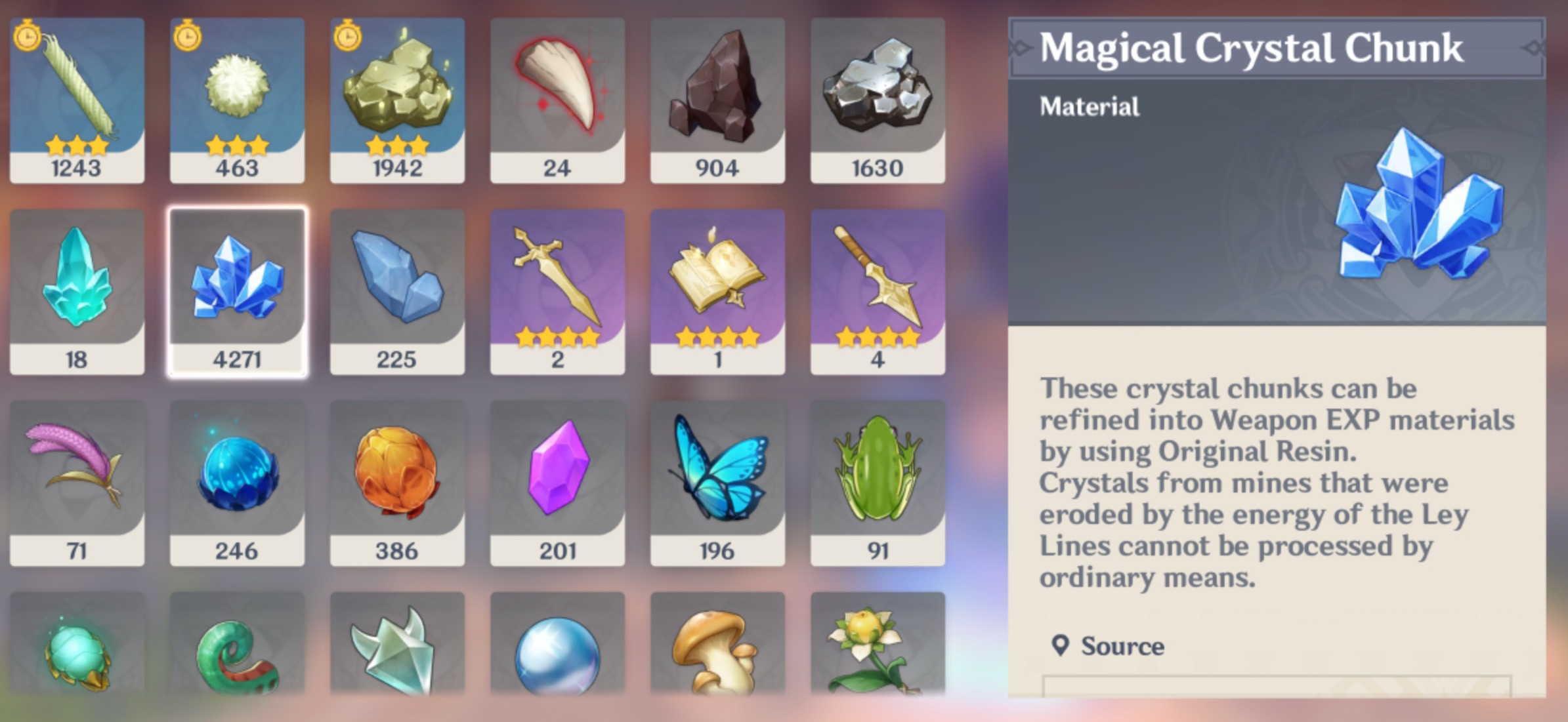 I think it will be good to get less grindy on the weapon exp material ...