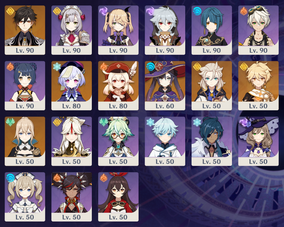 Finally all above lvl 50! Genshin Impact | HoYoLAB