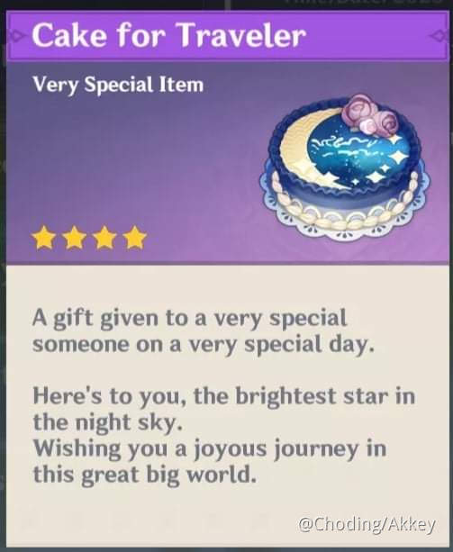 Birthday Cake (Cake for Traveler) Genshin Impact | HoYoLAB