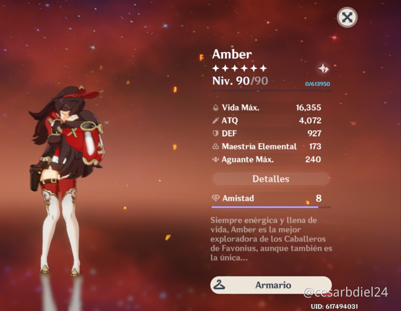 Mi Amber lv 90 Genshin Impact | HoYoLAB