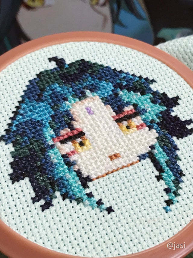 xiao cross stitch! (+ my original sketch) Genshin Impact | HoYoLAB