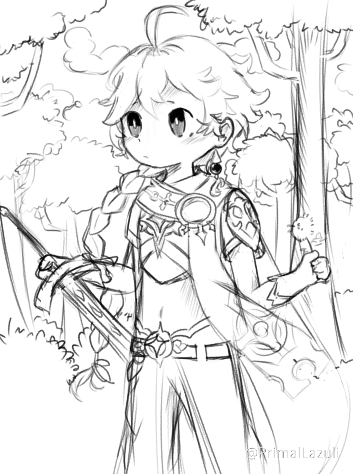 A sketch of Aether! Genshin Impact | HoYoLAB