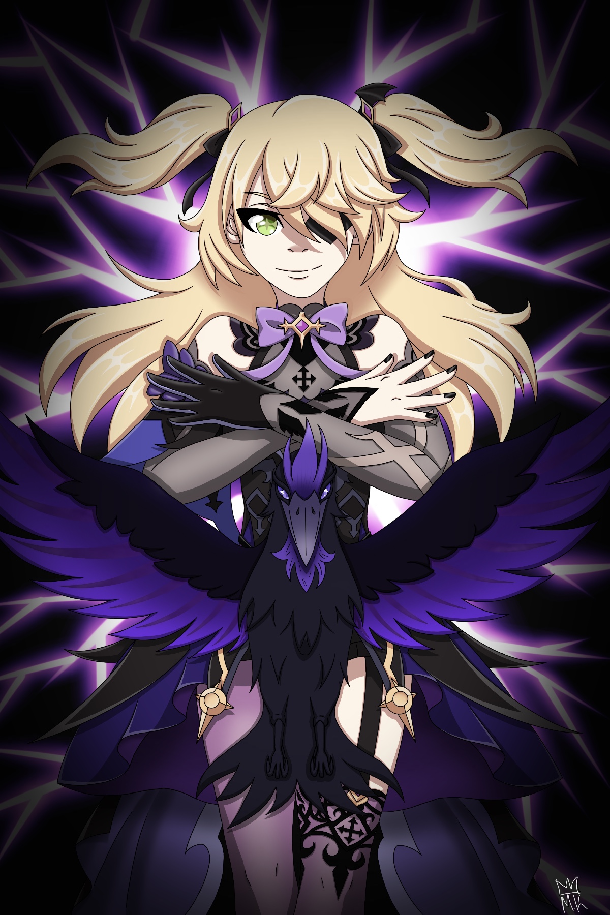 Fischl fanart - “Time to Make a Thunderous Entrance!” Genshin Impact ...