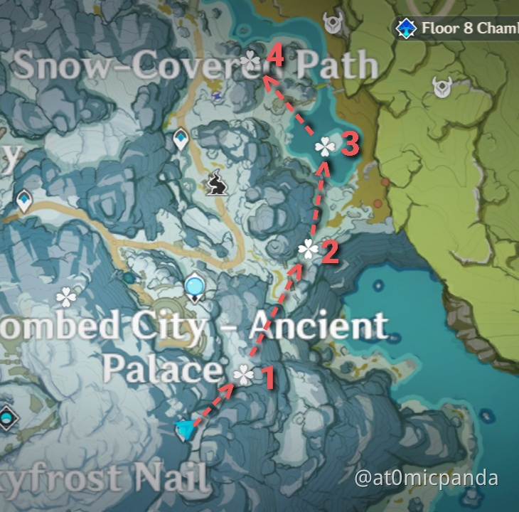 [V1.4 Guide] Dragonspine Crystalfly Farming Route Genshin Impact | HoYoLAB