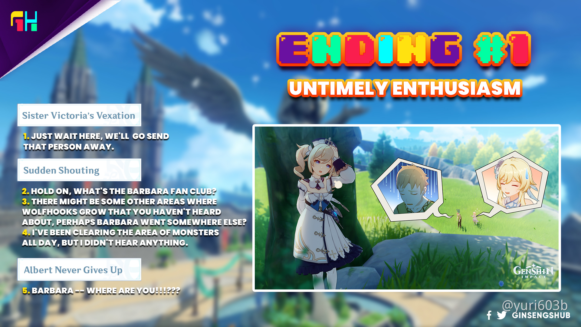 [V1.4 Guide] Hang-out Event: Barbara, Noelle, Bennett, Chongyun, Diona ...