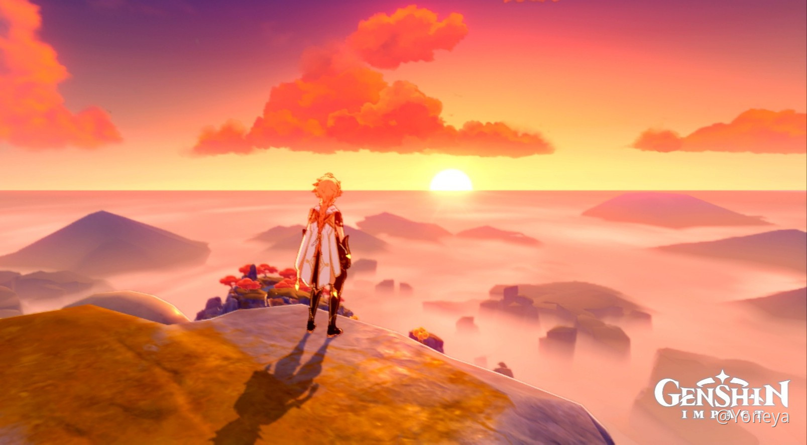 Let's watch the sunset together with Aether Genshin Impact | HoYoLAB