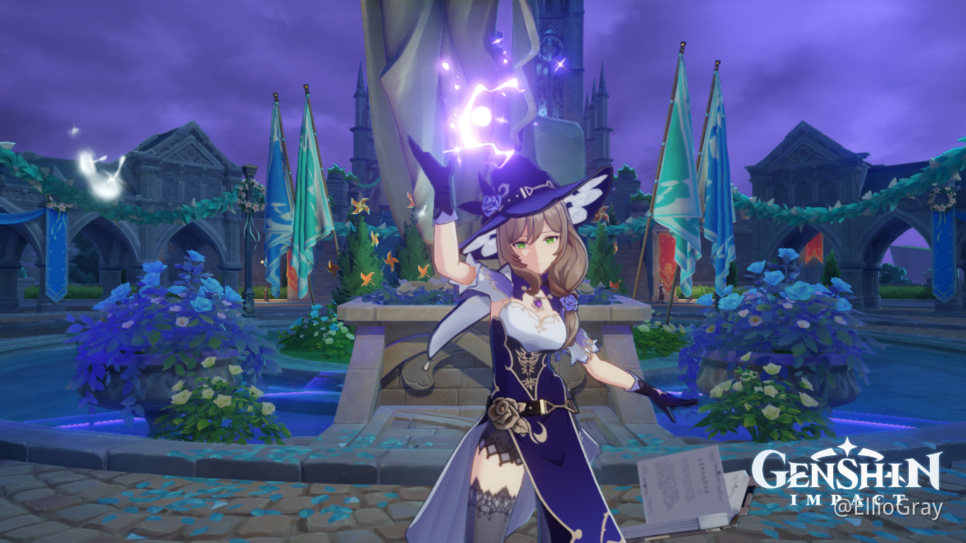 I just noticed Lisa's elemental skill, in hold, makes the sky violet ...