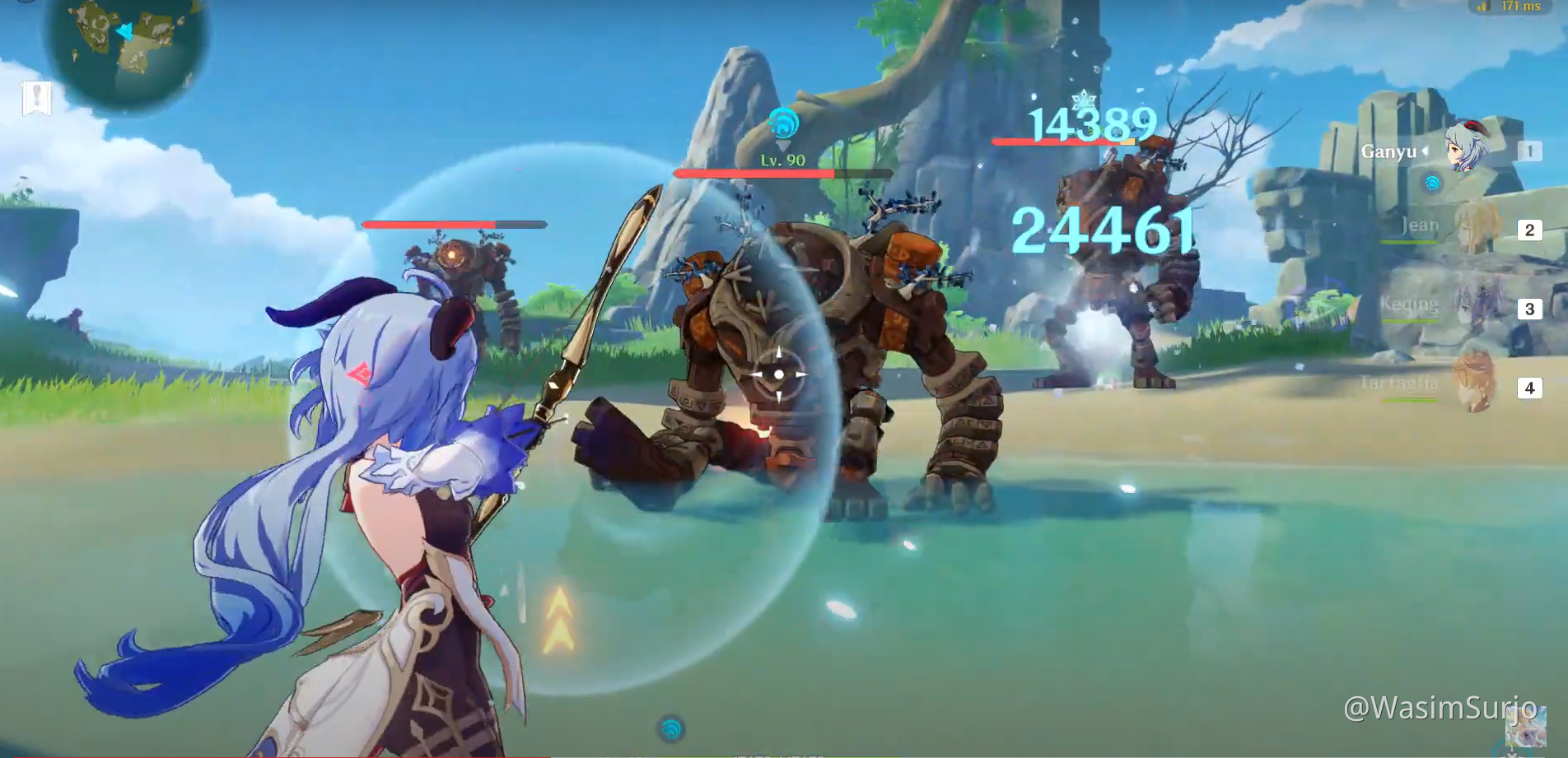 Ganyu vs 4 Ruin Guards Solo - 2 Minute | 0 Damage | No Buffs Genshin ...