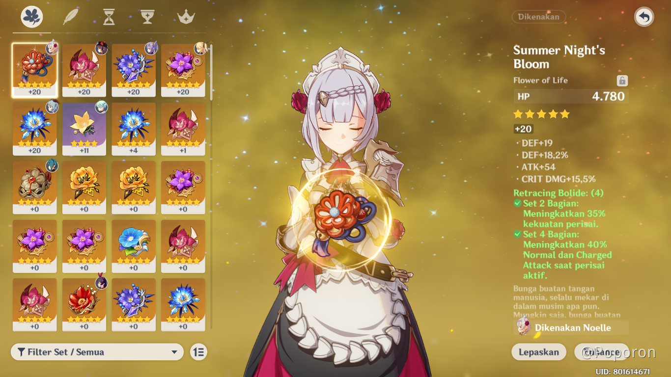 Saran artifak untuk Noelle C6 dong :p Genshin Impact | HoYoLAB